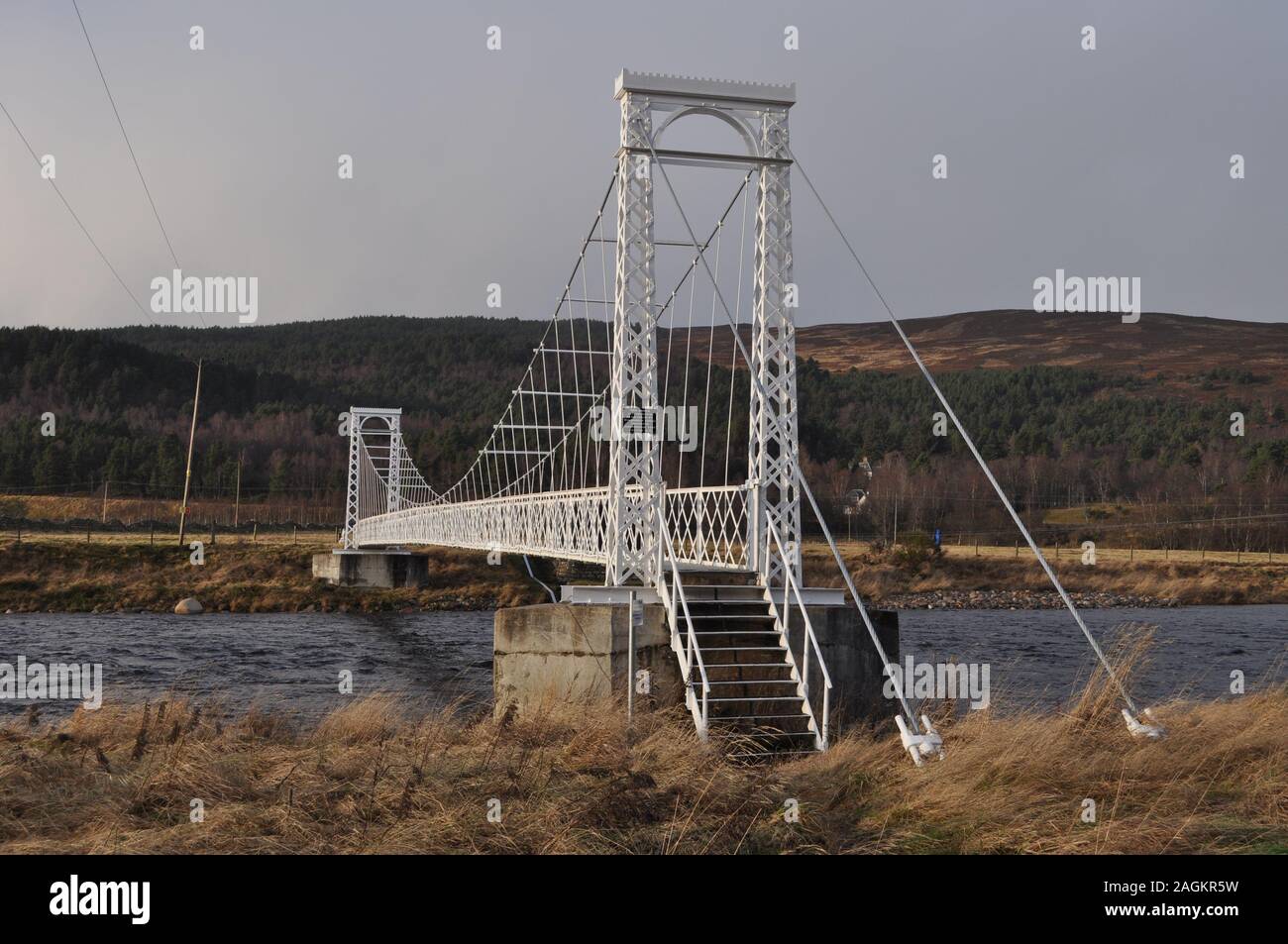 Polhollick Bridge a Victorian Suspension Bridge Over the River Dee ...