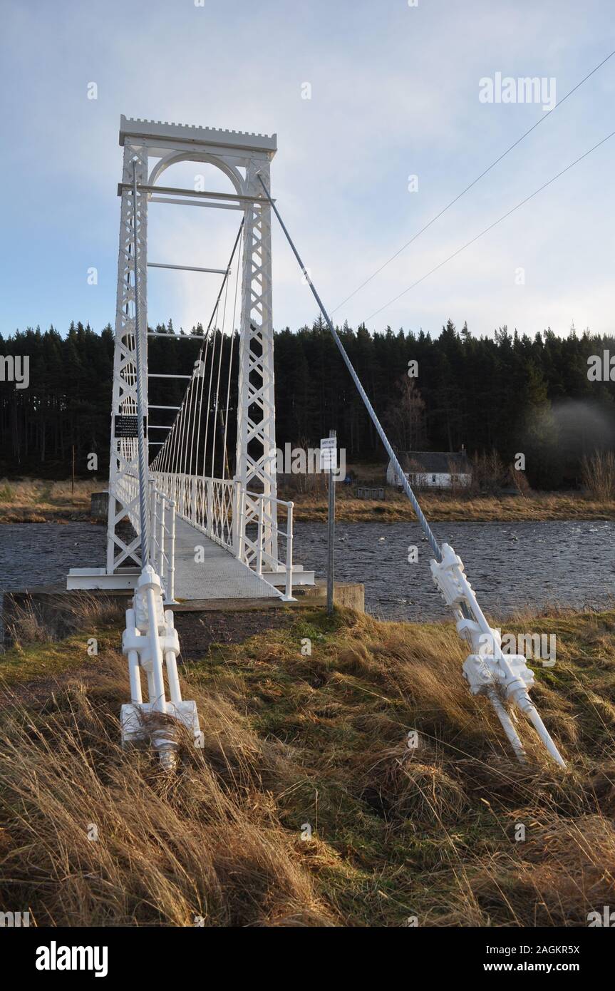 Polhollick Bridge a Victorian Suspension Bridge Over the River Dee ...