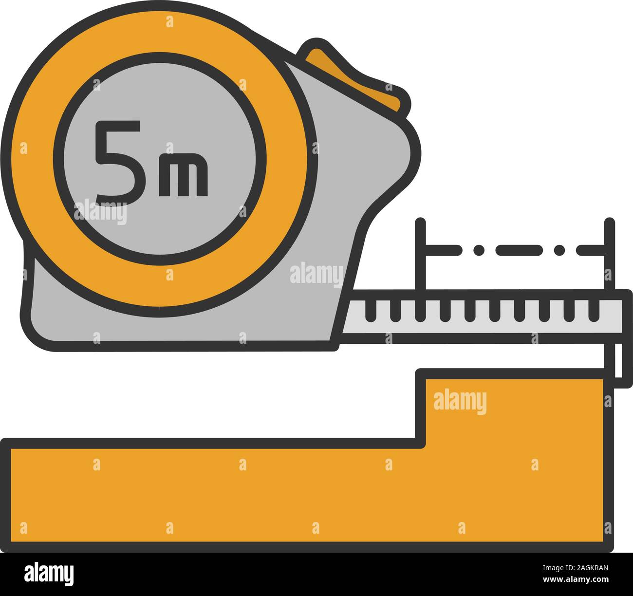 Meter, roulette color icon. Length measurement. Measuring tape ...