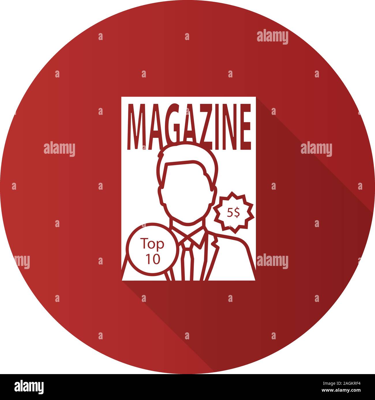Magazine Flat Design Long Shadow Glyph Icon Tabloid Periodical