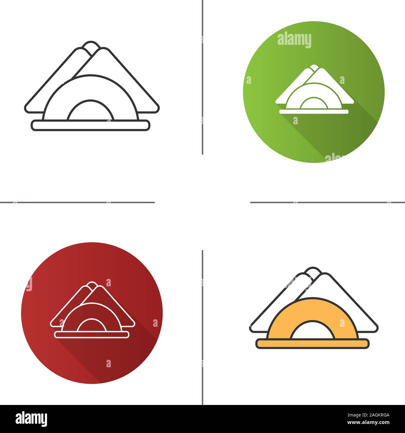 Table napkins icon. Napkins holder. Flat design, linear and color ...