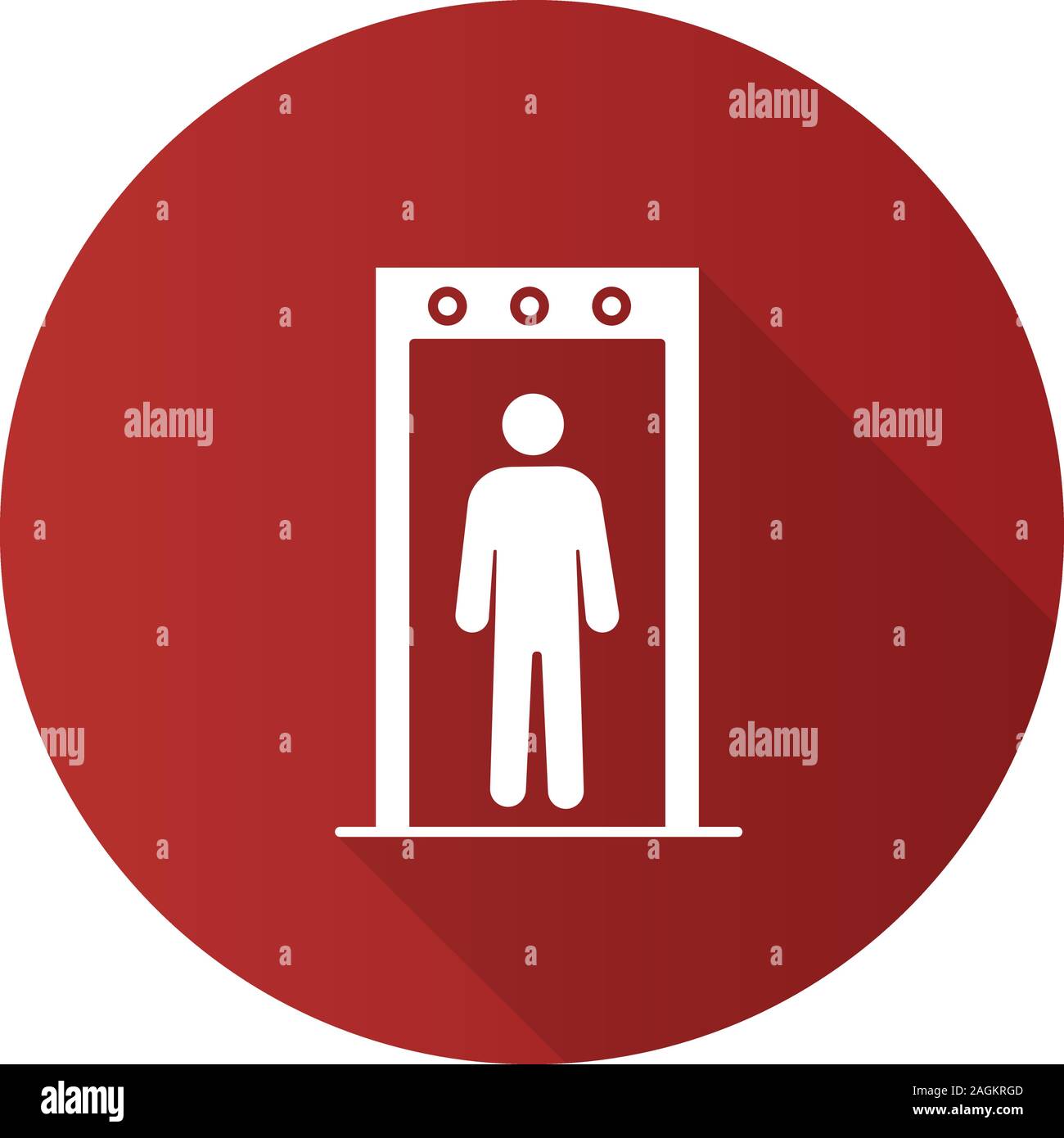 Metal detector portal flat design long shadow glyph icon. Airport ...