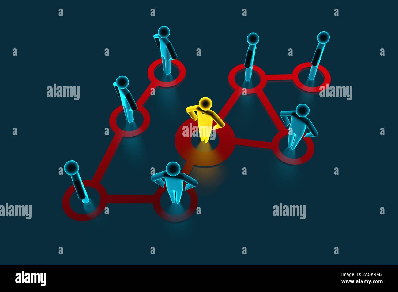 The gold human 3d figure extends its influence to the neighboring ...