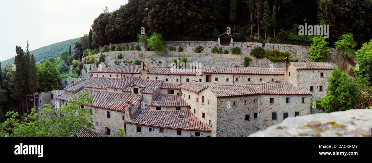 View on monastery in Assisi in Umbria in summertime Stock Photo - Alamy