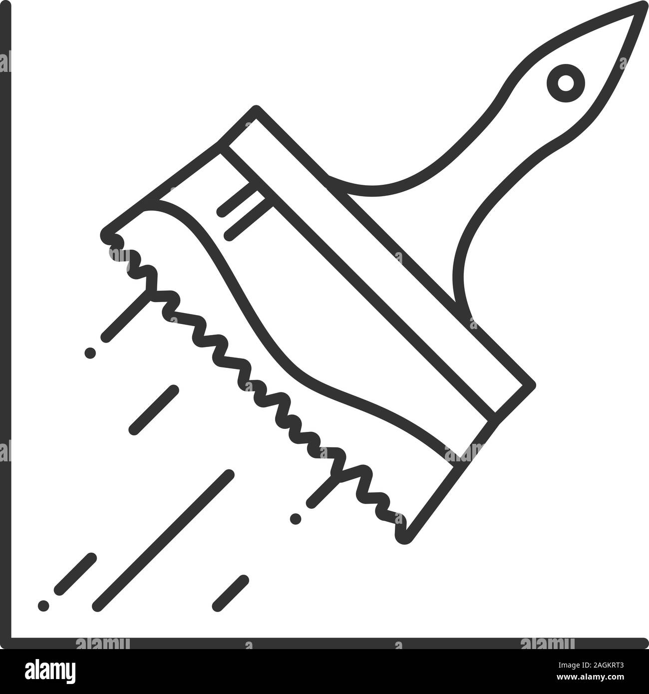 Big paint brush linear icon. Thin line illustration. Painting, dyeing ...