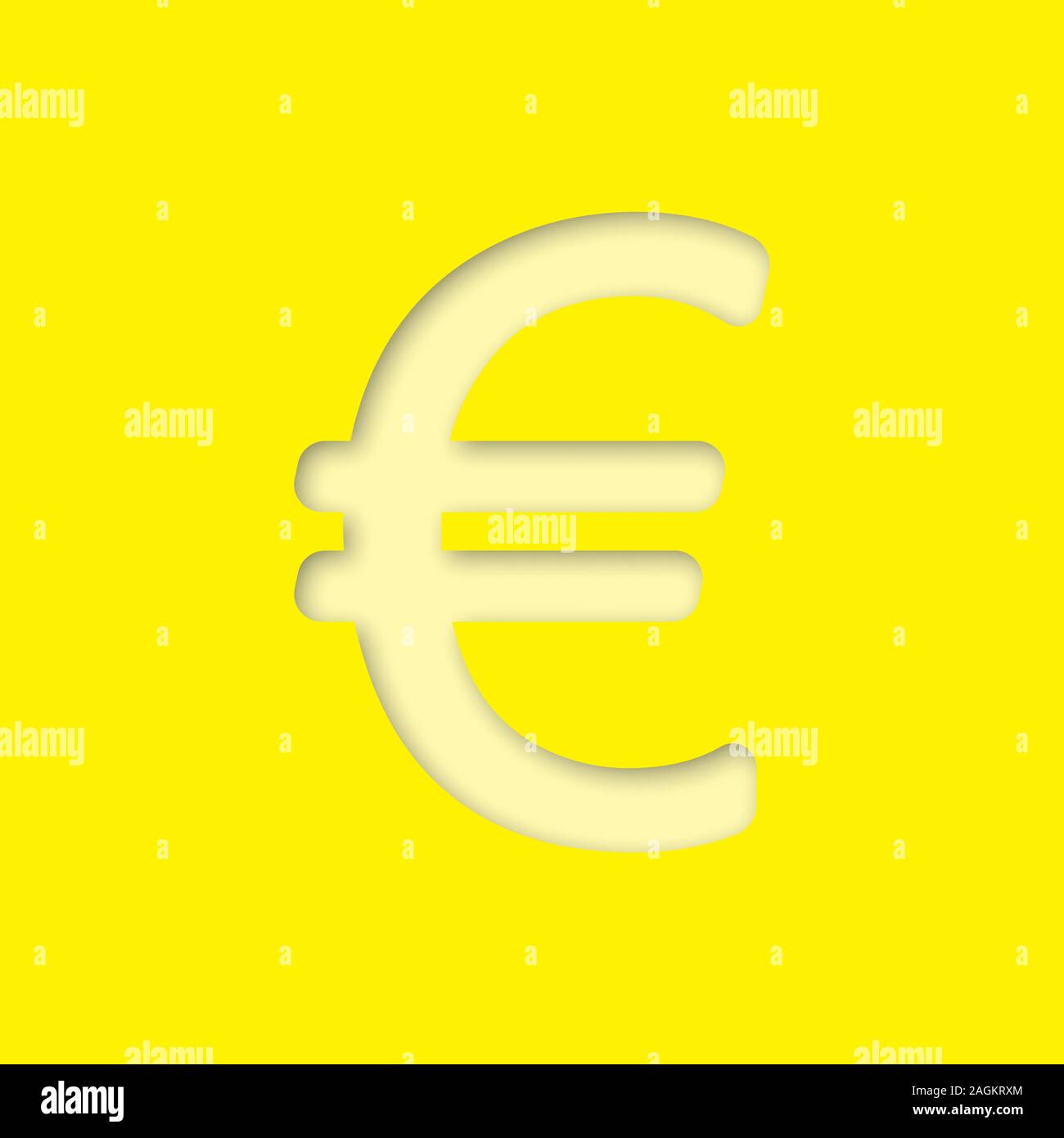 Euro sign paper cut out icon. Vector silhouette isolated illustration ...