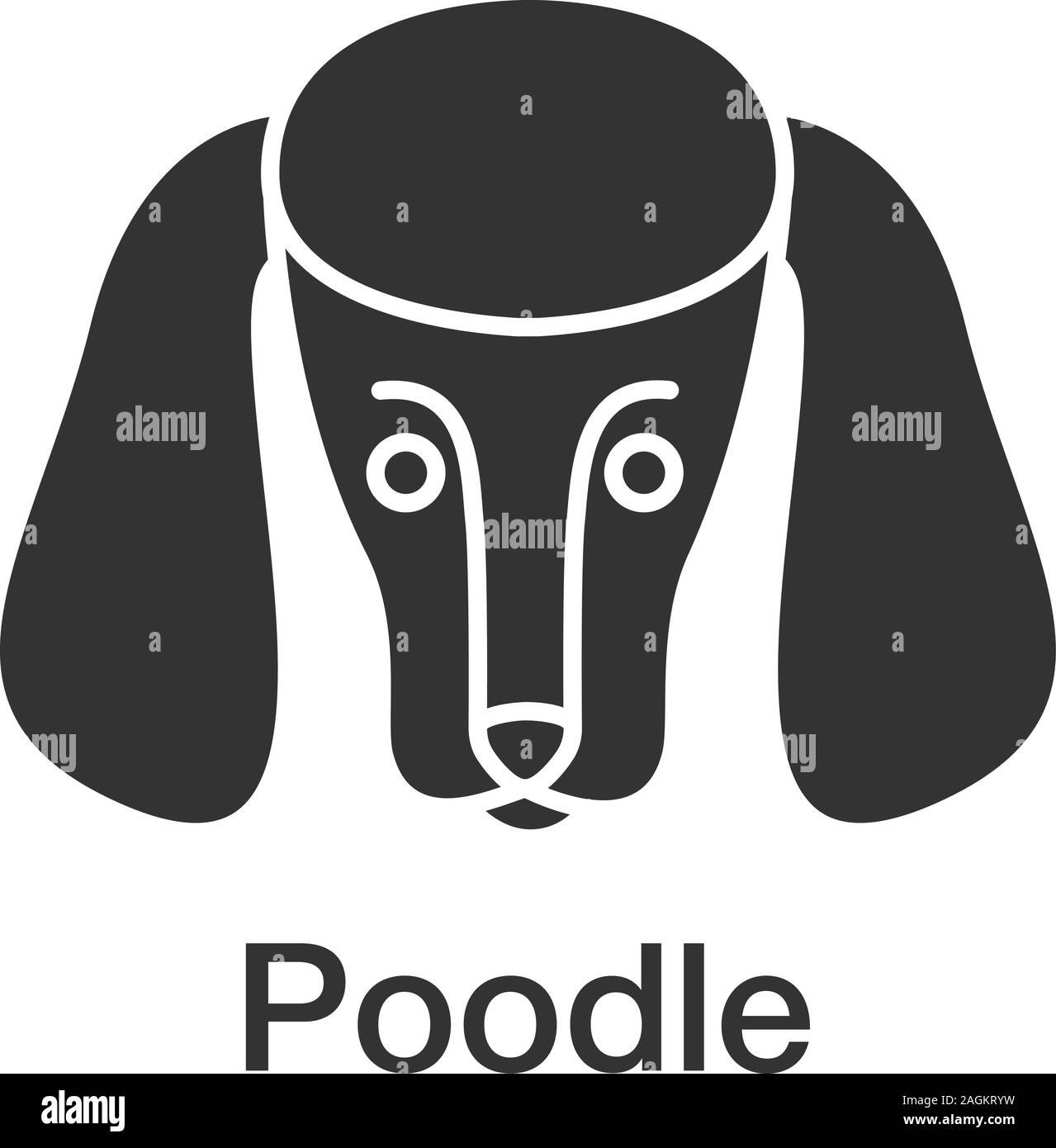 Poodle glyph icon. Silhouette symbol. Negative space. Vector isolated ...