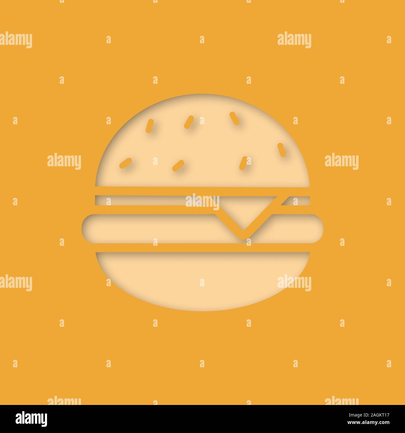 Cheeseburger paper cut out icon. Sandwich, burger. Vector silhouette ...
