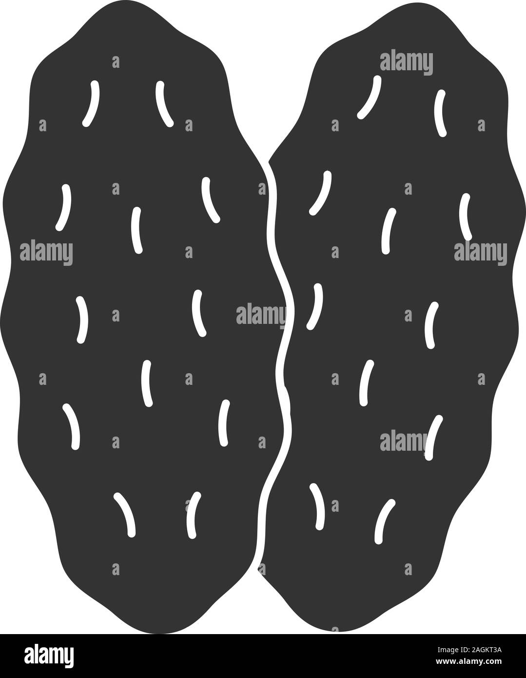 Thymus gland glyph icon. Primary hematopoietic organ. Silhouette symbol ...