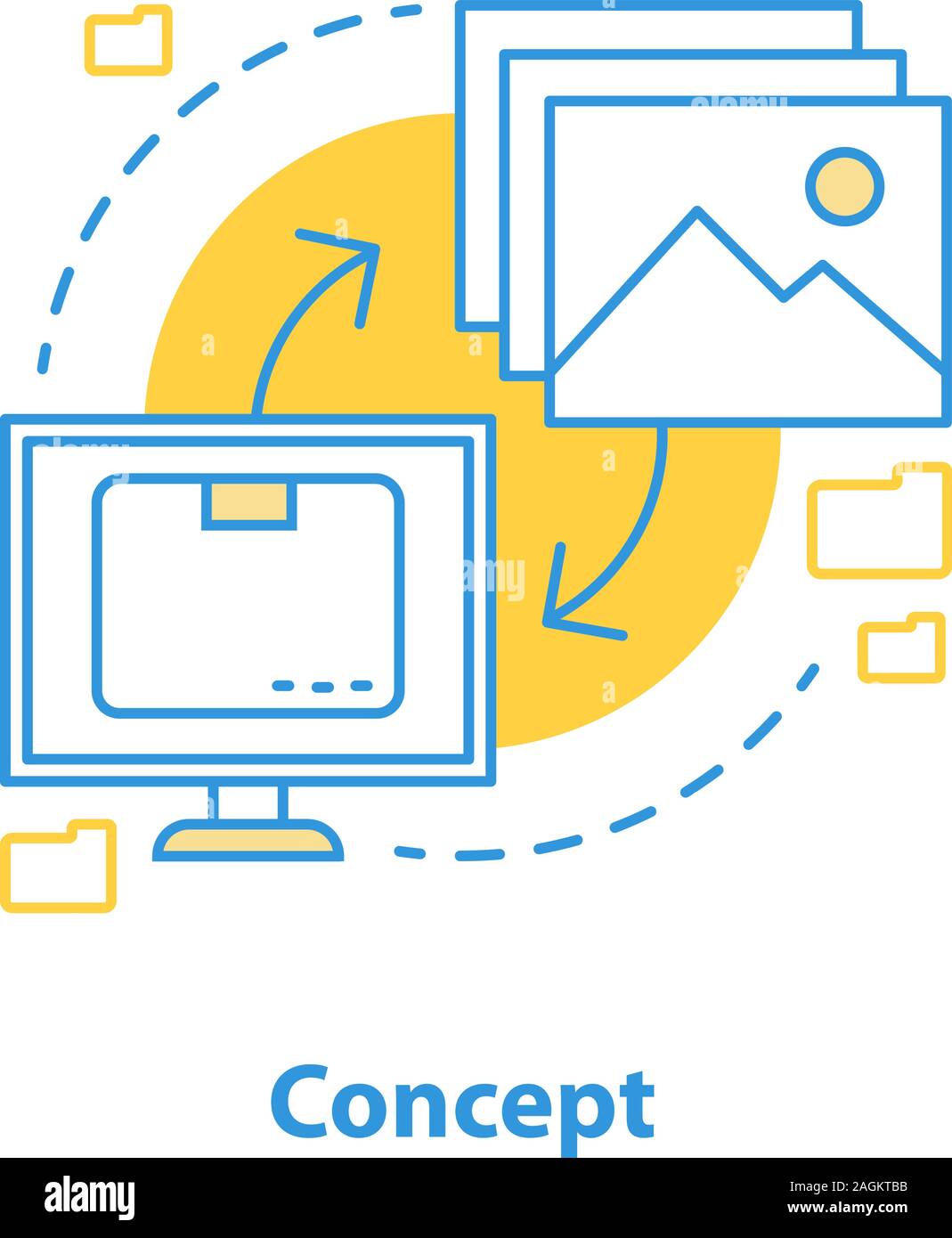 Concept creating icon. General notion idea thin line illustration ...