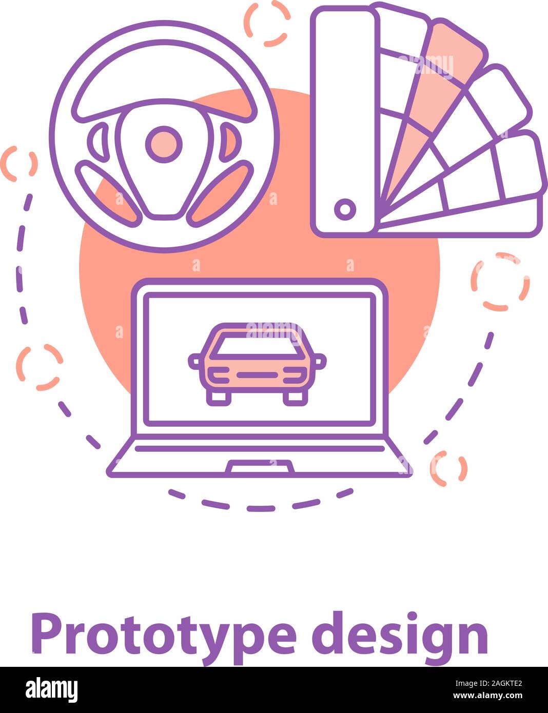 Prototype Design Concept Icon Choosing Appropriate Option Idea Thin Line Illustration Vector