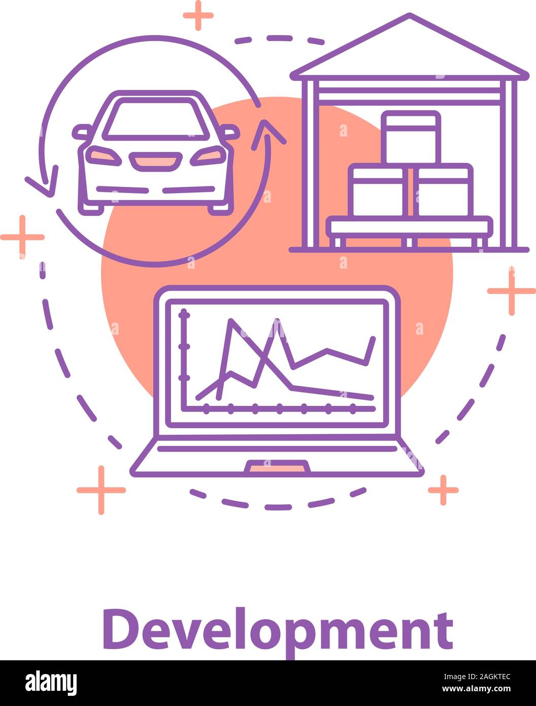 Development concept icon. Product engineering and design idea thin line ...