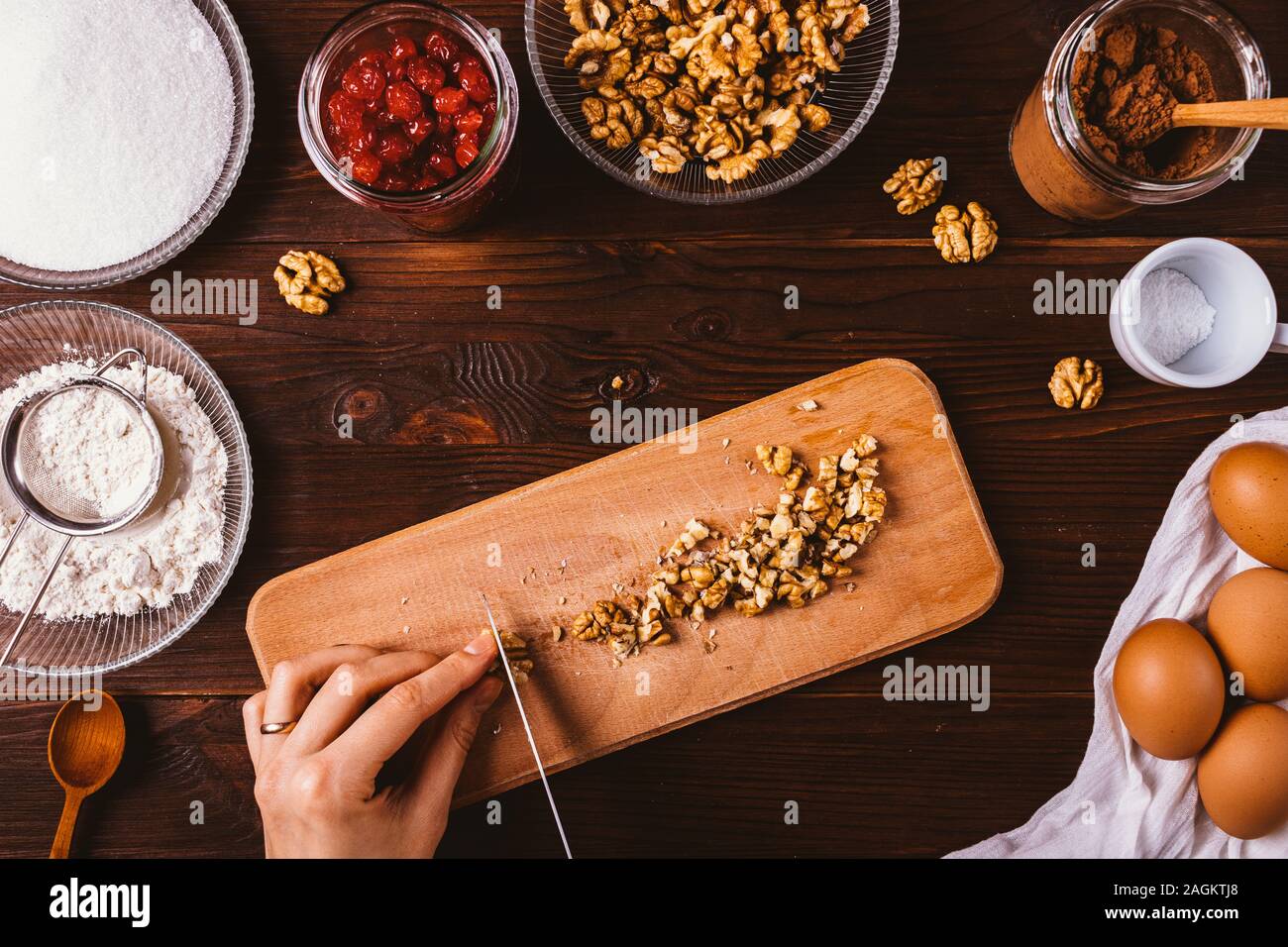 Top view hands chopping dried hi-res stock photography and images - Alamy