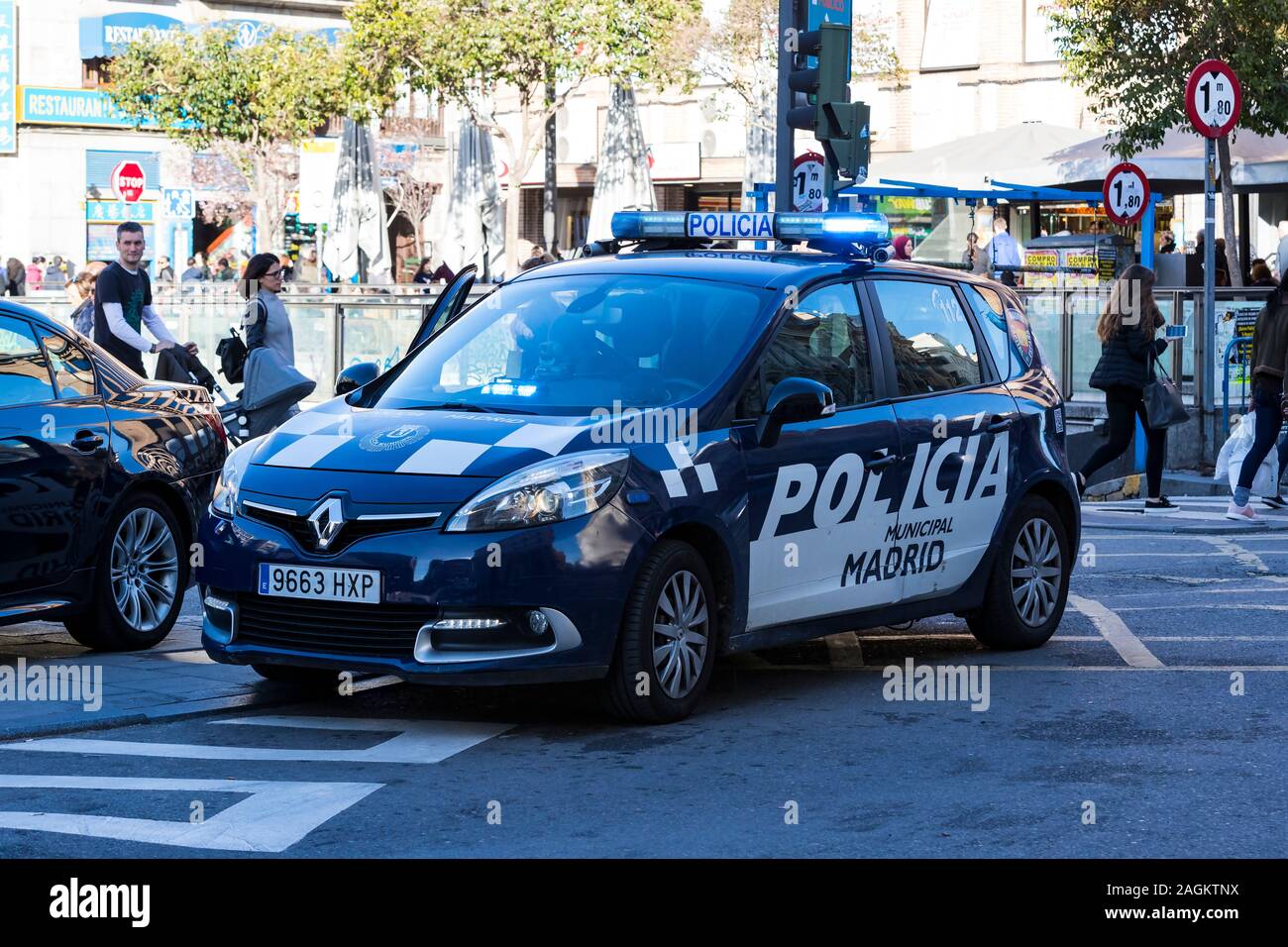 MADRID, SPAIN - 27 MARCH, 2018: Police on the streets of the city ...