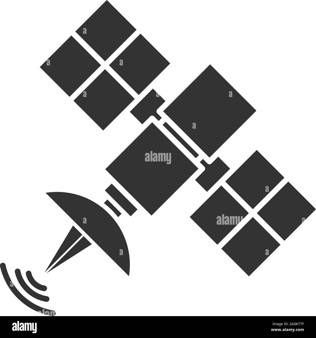 Satellite signal glyph icon. Silhouette symbol. Negative space. Vector ...