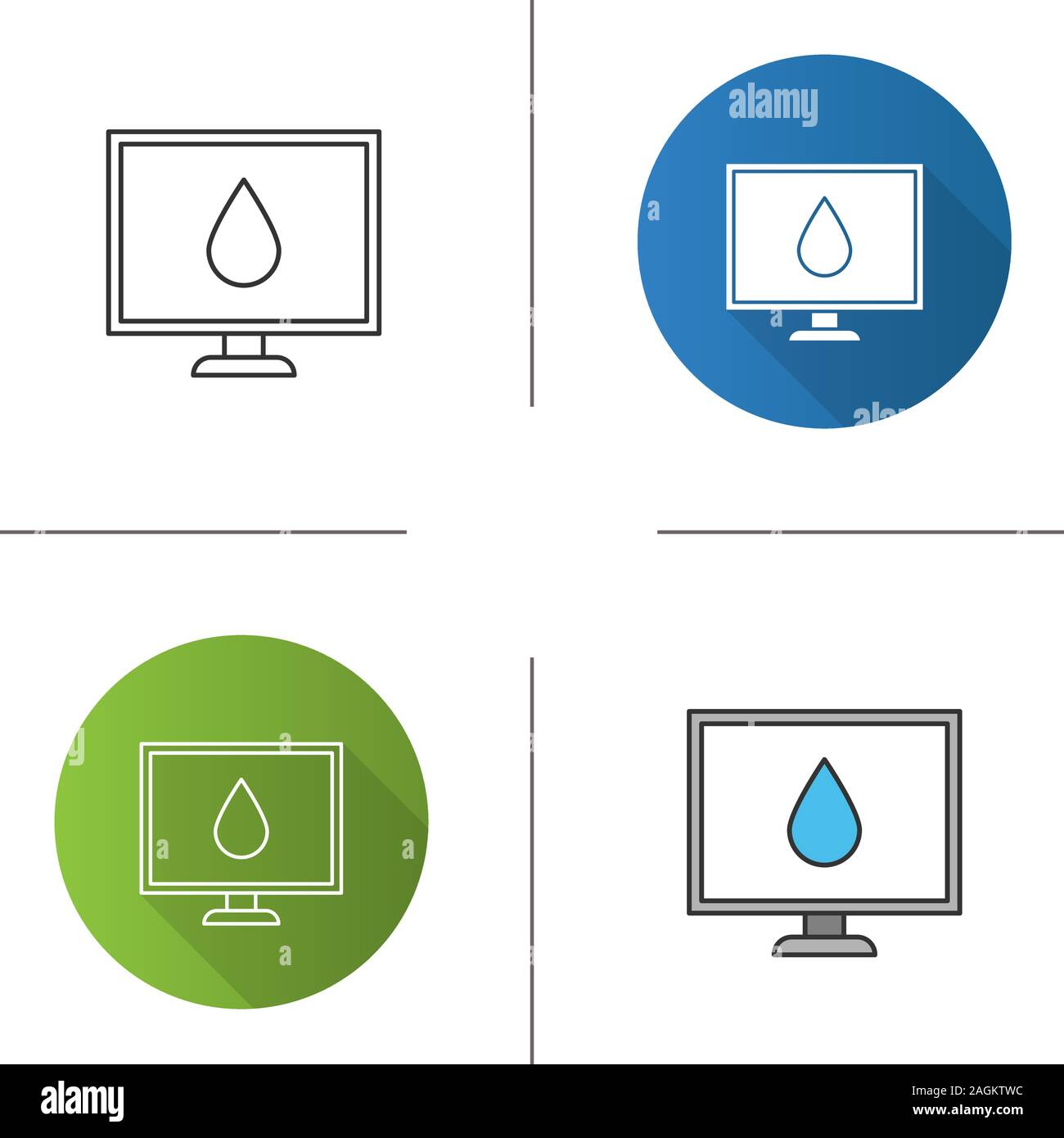 Computer display calibration icon. Control of color printing quality ...