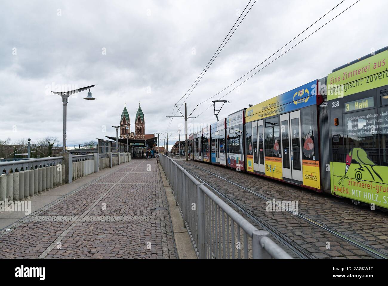 Freiburg, Baden-Wuerttemberg / Germany - 15. December, 2019: public ...