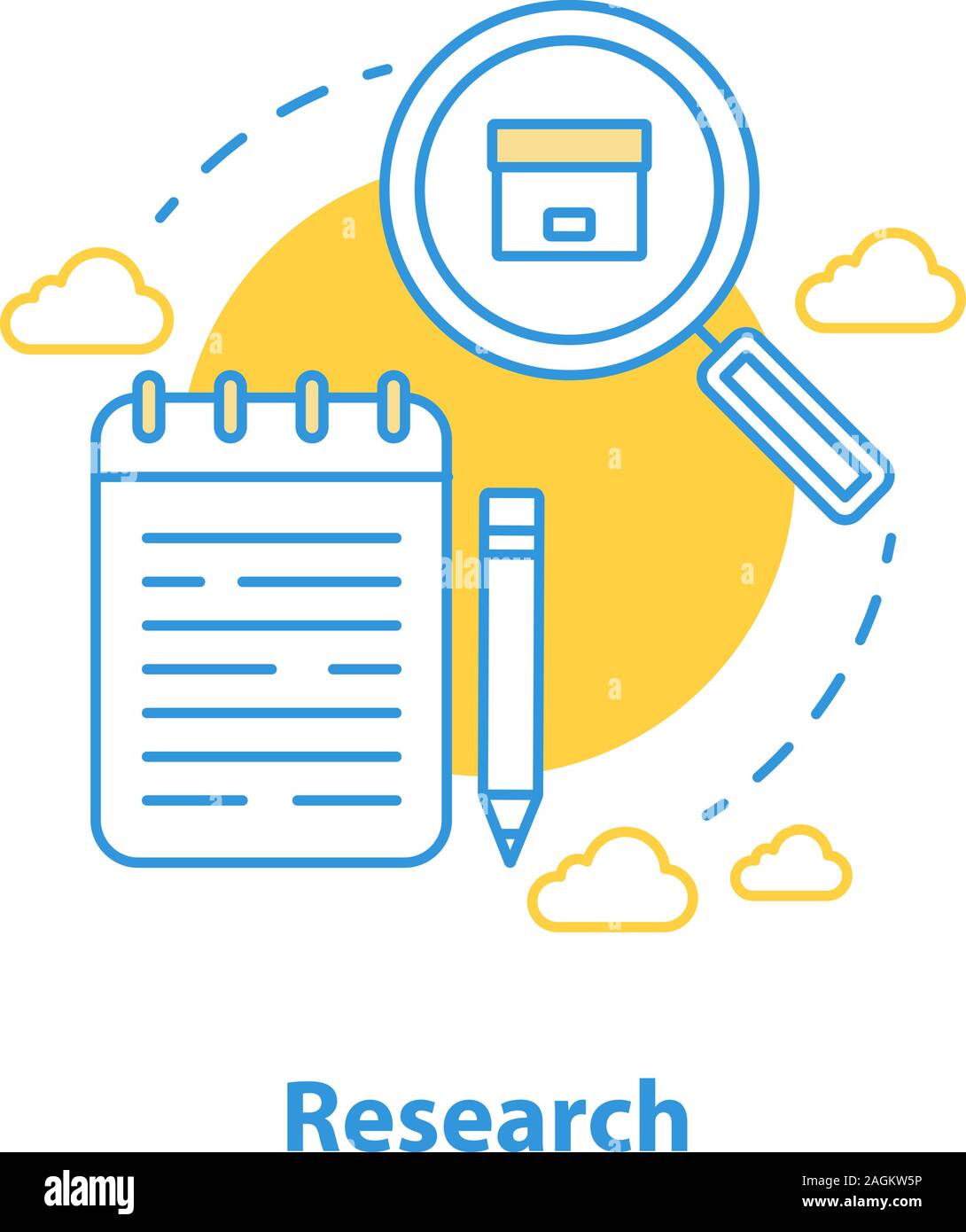 Research concept icon. Information search idea thin line illustration ...