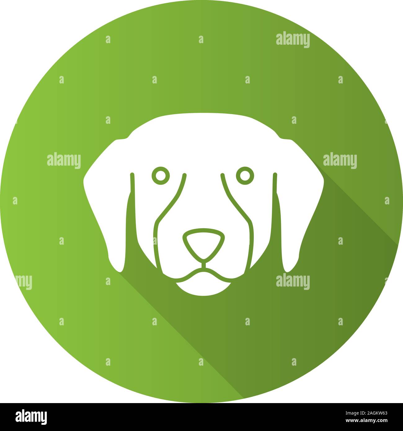 Labrador Retriever flat design long shadow glyph icon. Lab. Guide dog ...