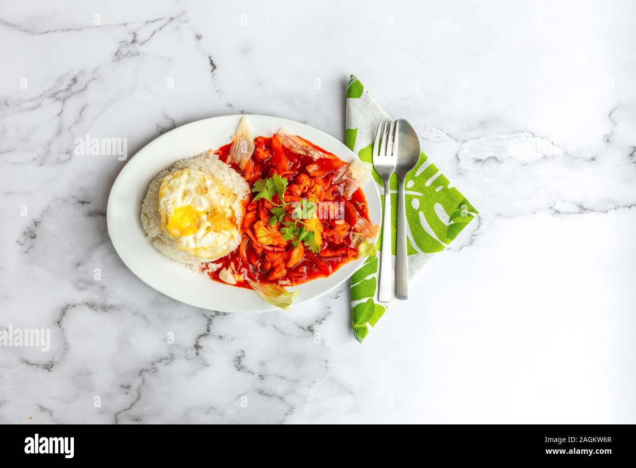 Ayam masak merah is a Malaysia traditional dish. This literally means ...