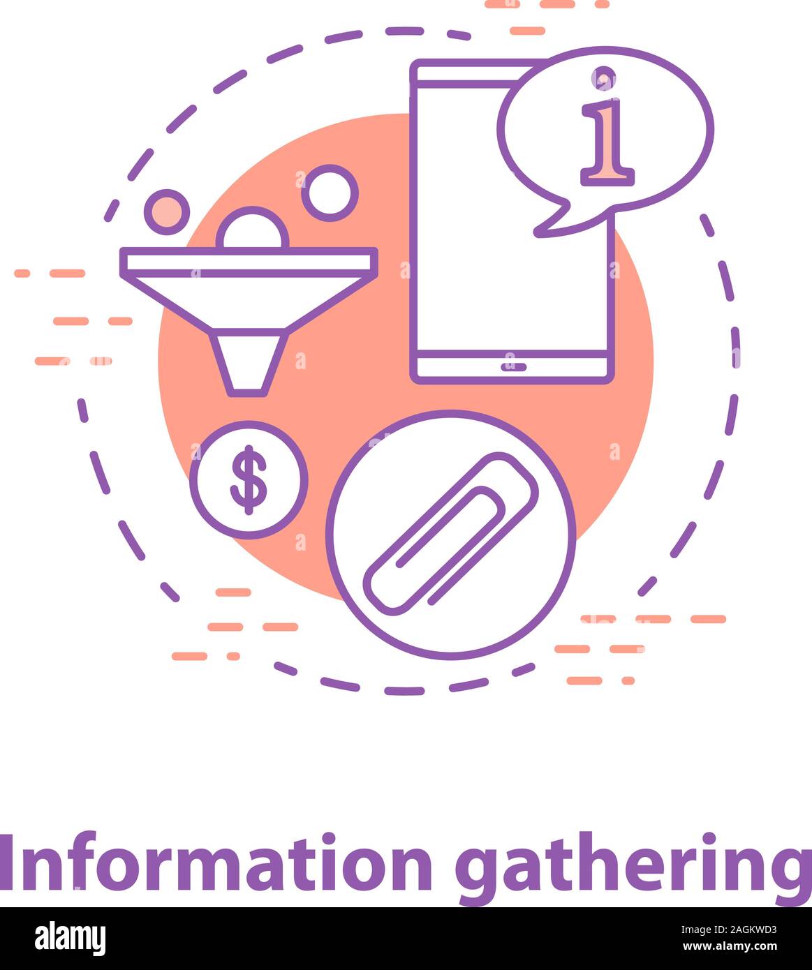 Information gathering concept icon. Data search idea thin line ...
