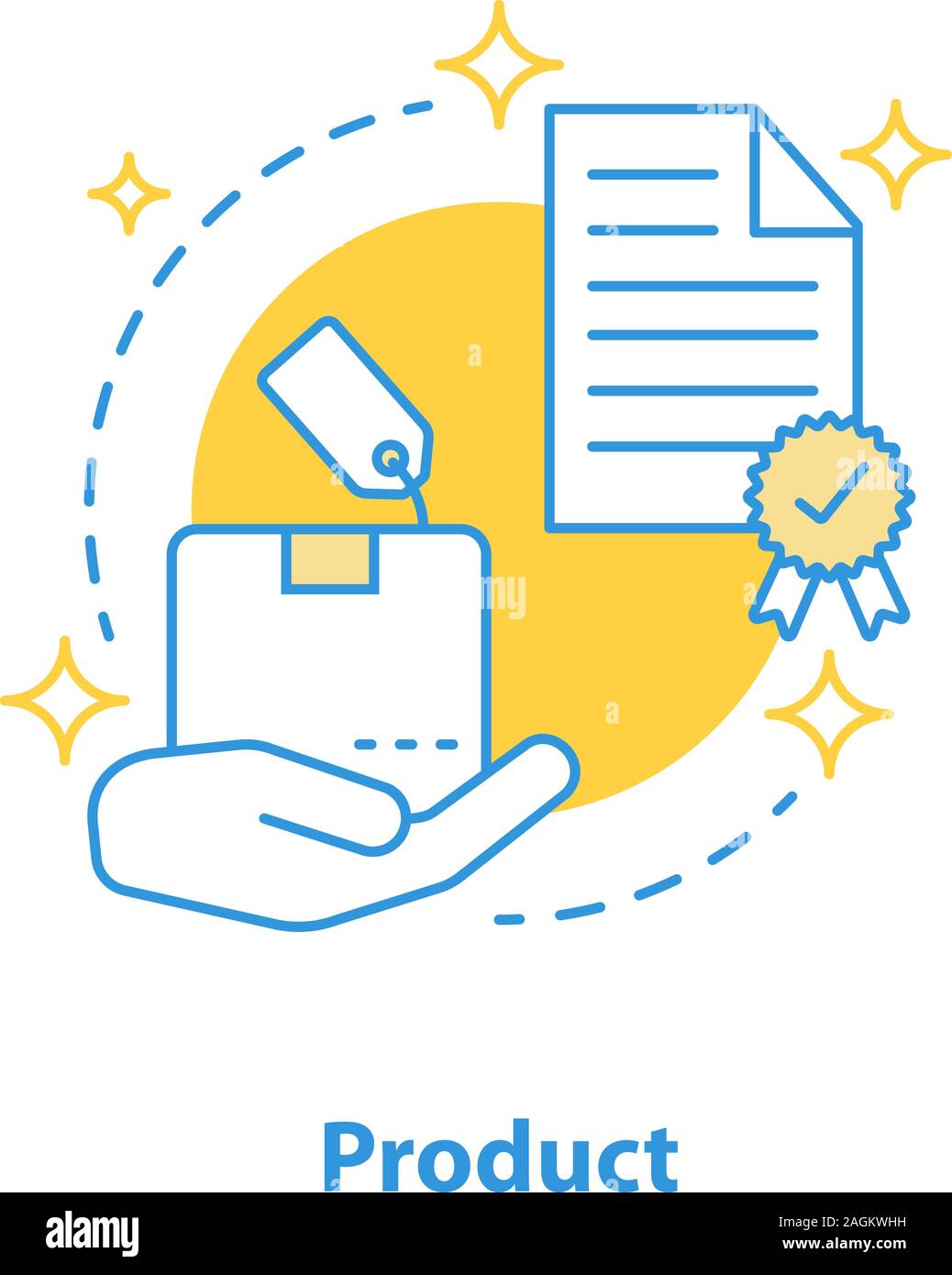 Product launch concept icon. Realized project idea thin line ...