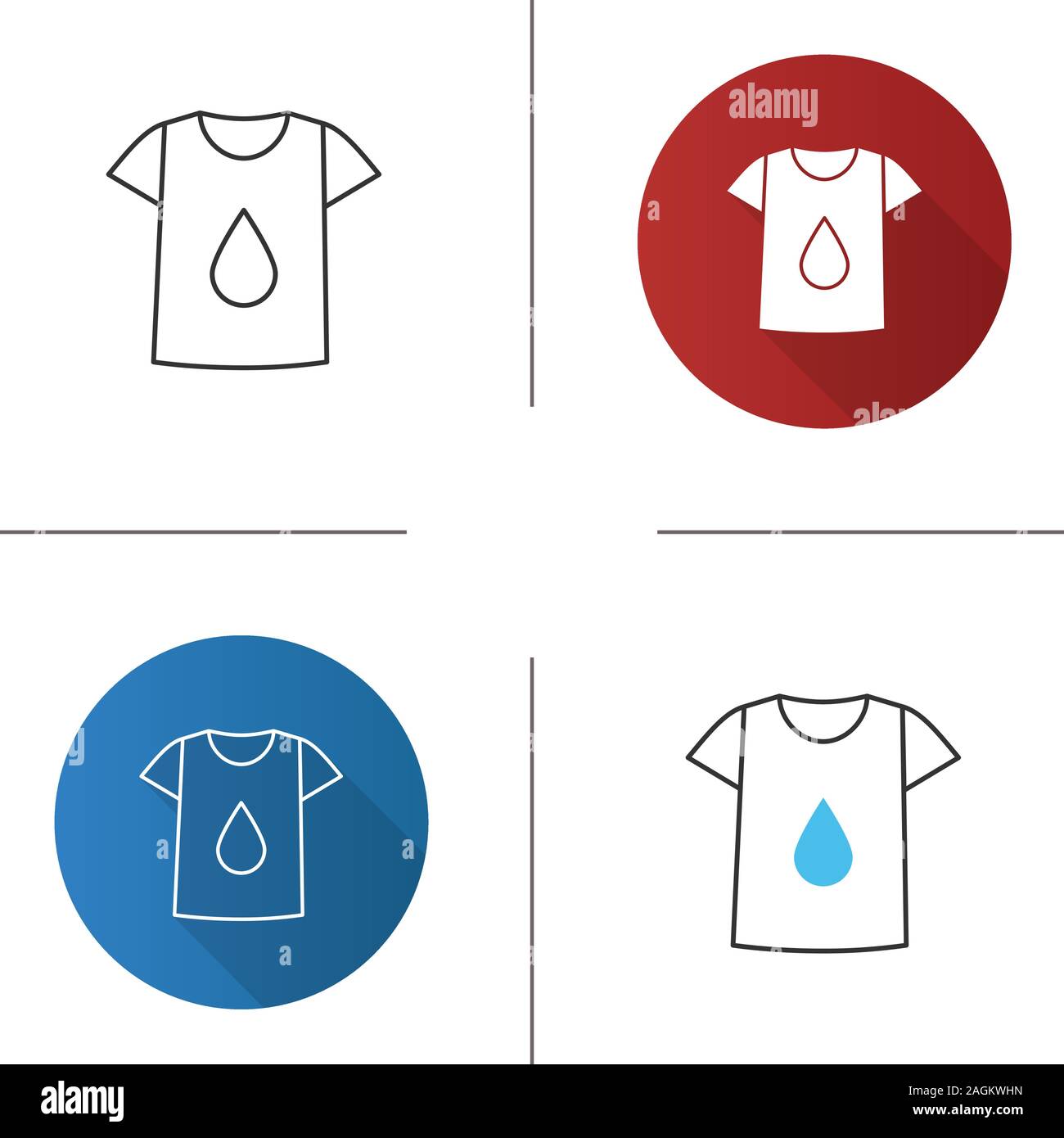 Printing on t-shirt icon. Flat design, linear and color styles. T-shirt ...