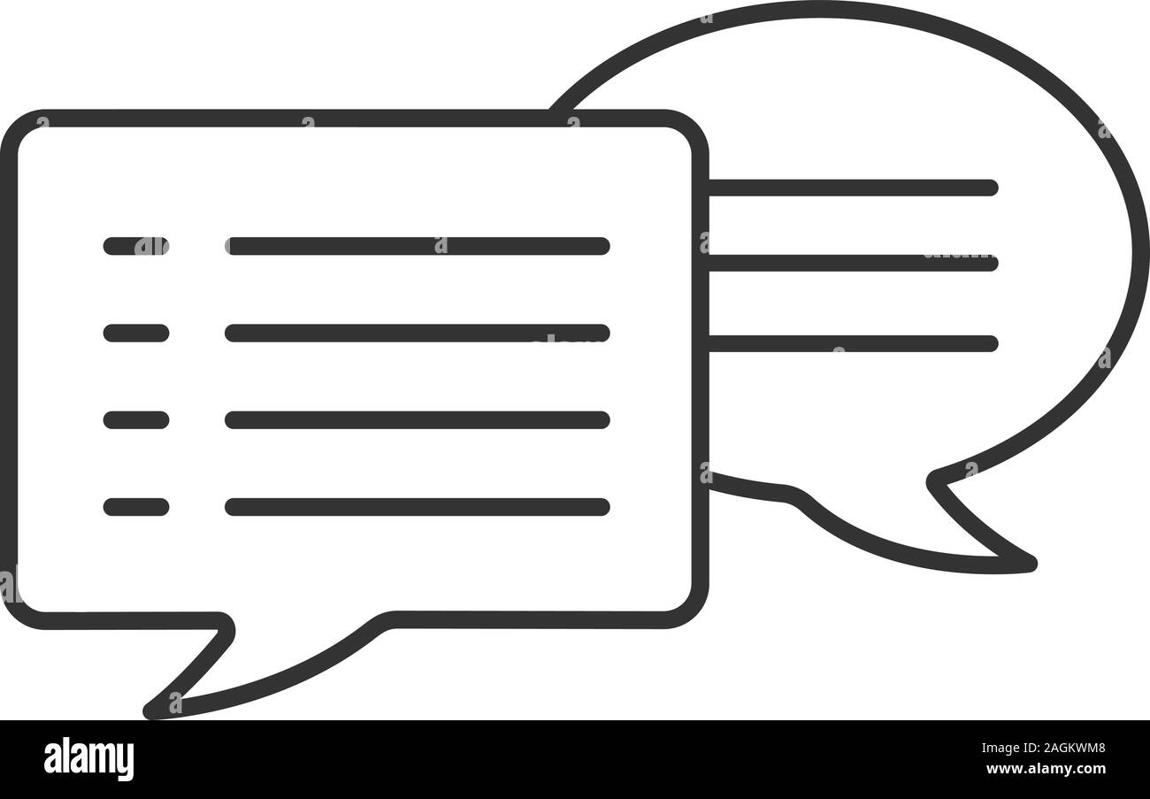 Speech bubbles linear icon. Thin line illustration. Thin line ...