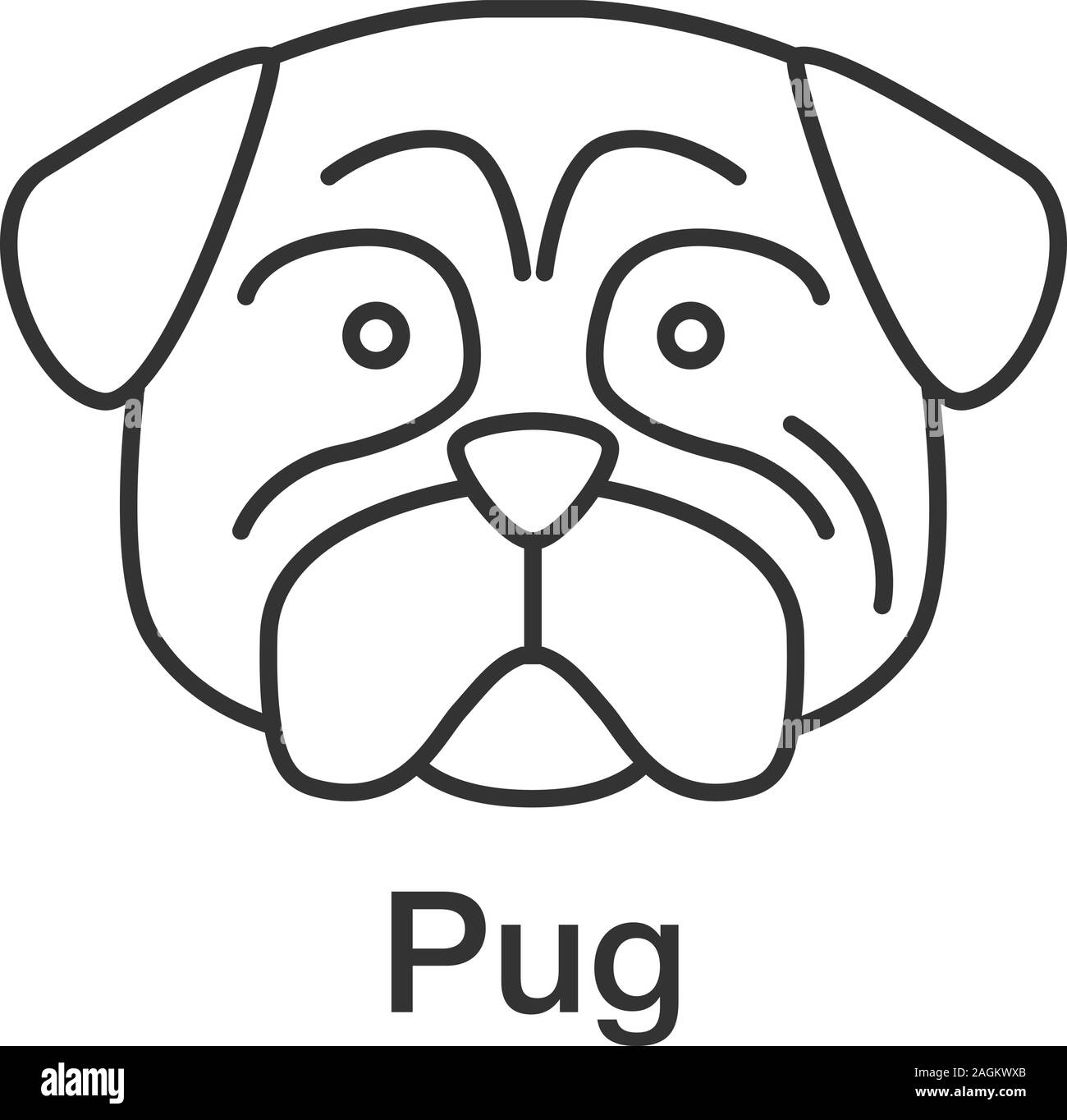 Outline Pug Tattoos