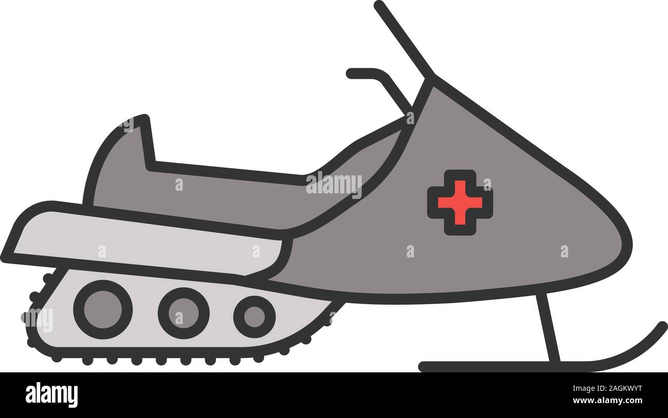 Snowmobile color icon. Motor sled. Isolated vector illustration Stock ...