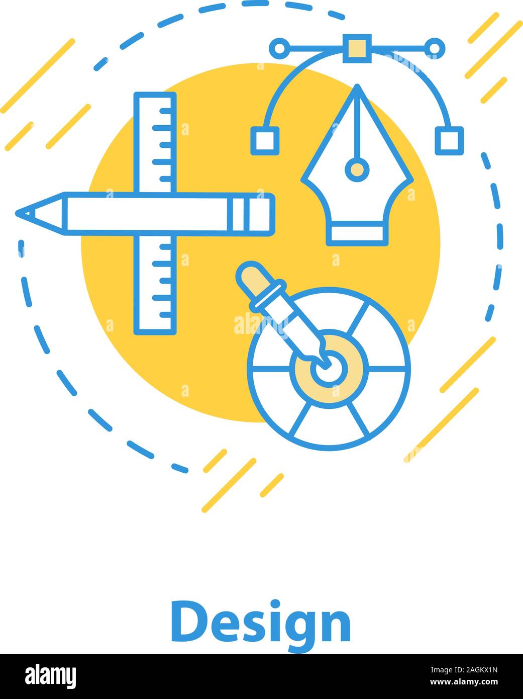 Designing process concept icon. Project realization idea thin line ...