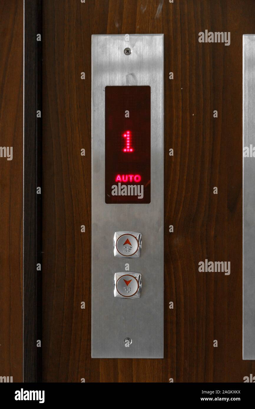 Elevator call buttons. selective focus, shallow depth of field Stock ...
