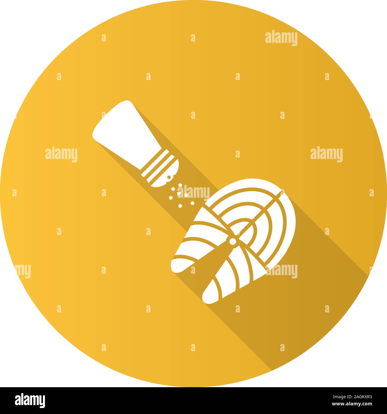 Salting fish steak flat design long shadow glyph icon. Pepper or salt ...