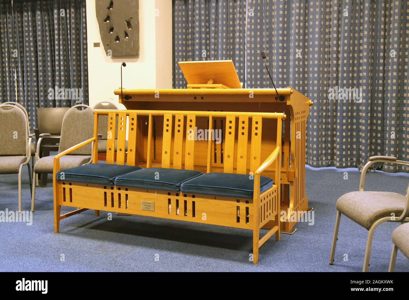 Jewish Bimah (Altar) at the North West Surrey Synagogue, also known as ...