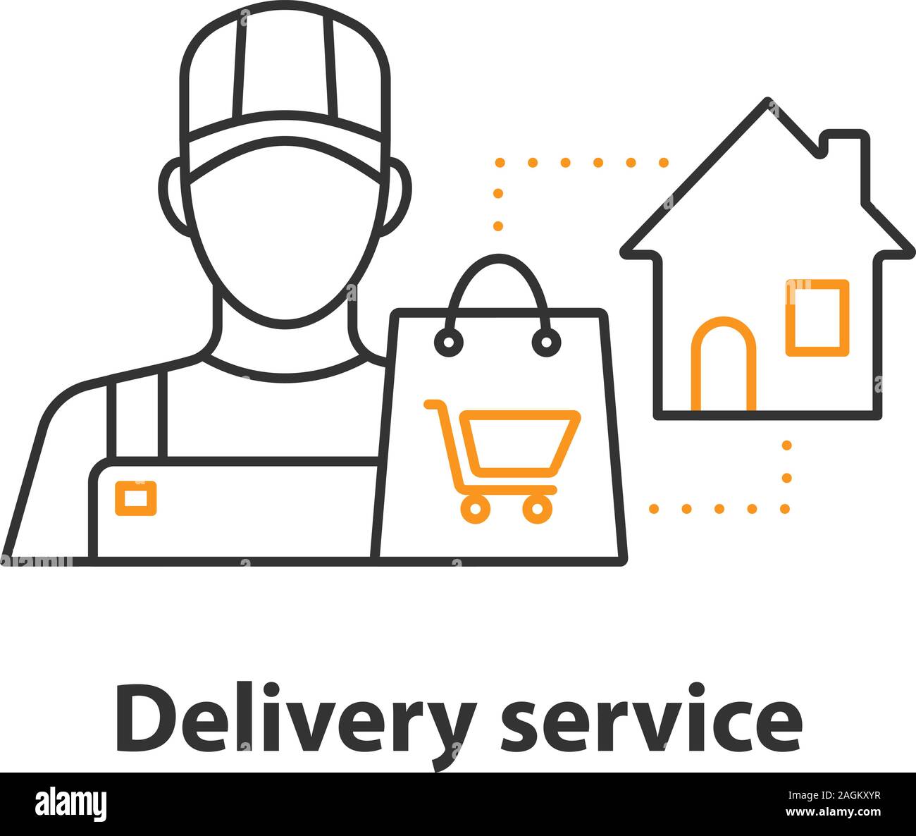 Home delivery service concept icon. Courier idea thin line illustration ...