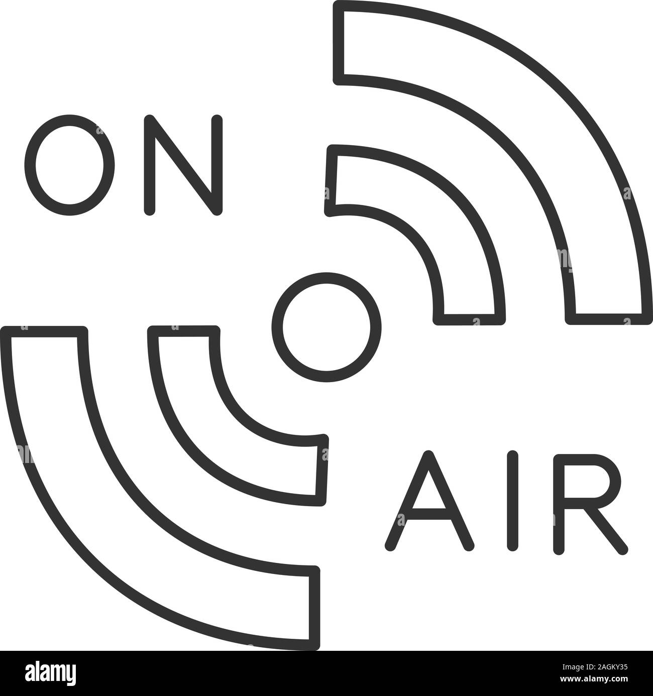 Radio signal linear icon. Thin line illustration. On air. Hotspot ...