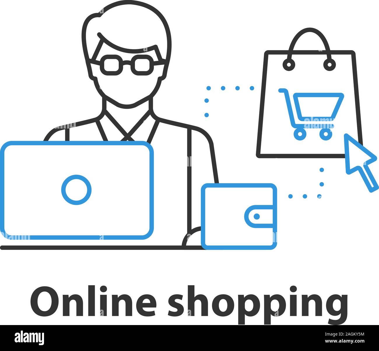 Online shopping concept icon. Digital purchase idea thin line ...