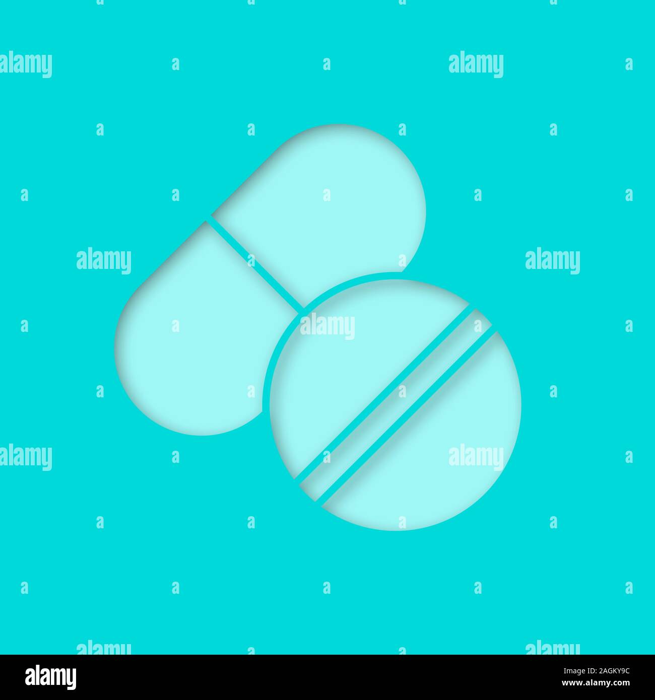 Pills paper cut out icon. Medications. Vector silhouette isolated ...