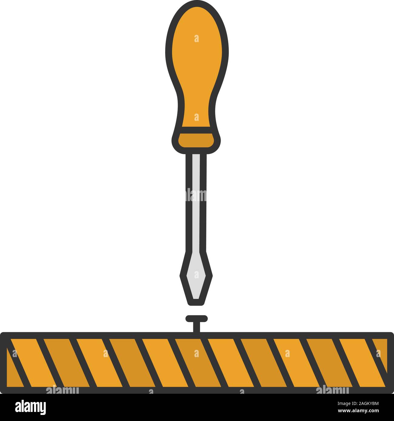 Screwdriver, turn screw color icon. Isolated vector illustration Stock ...