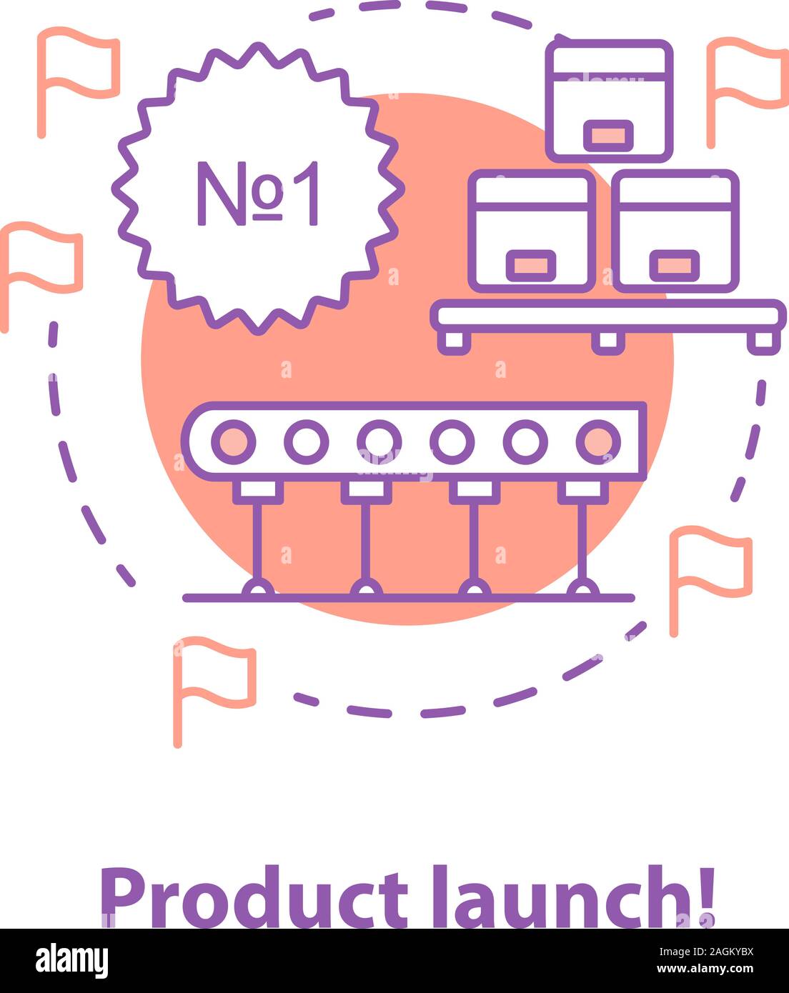 Product launch concept icon. Realized project idea thin line ...