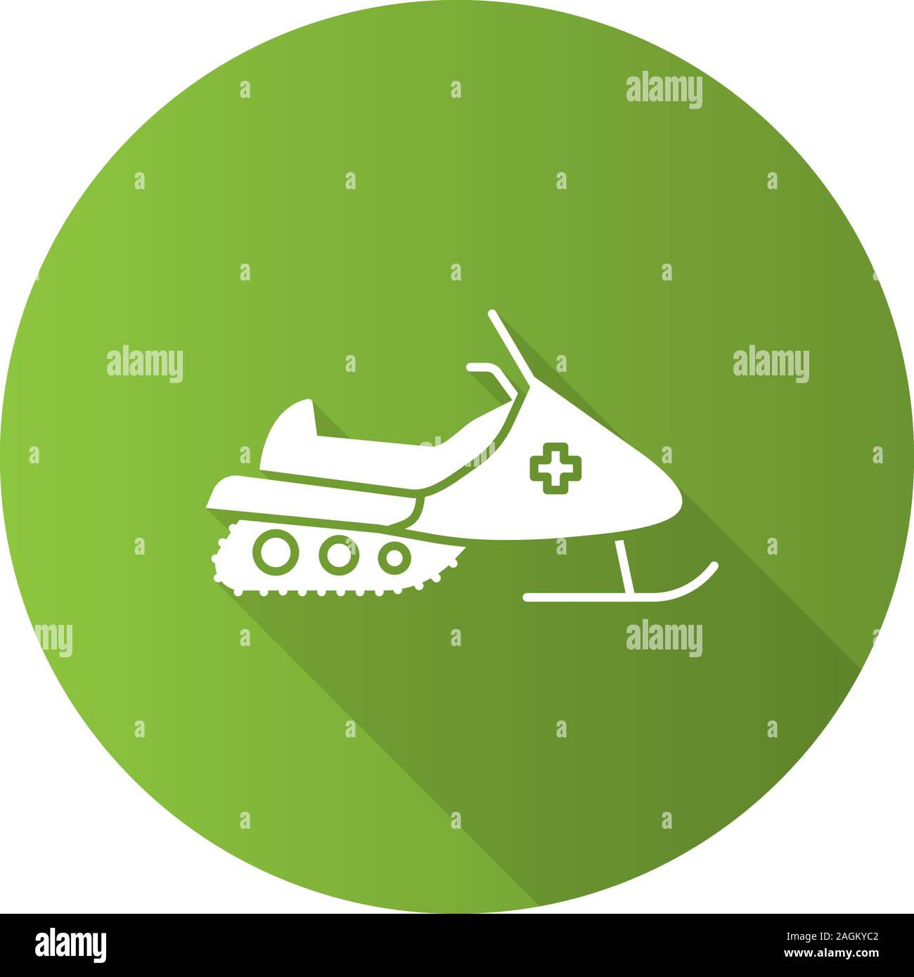 Snowmobile flat design long shadow glyph icon. Motor sled. Vector ...