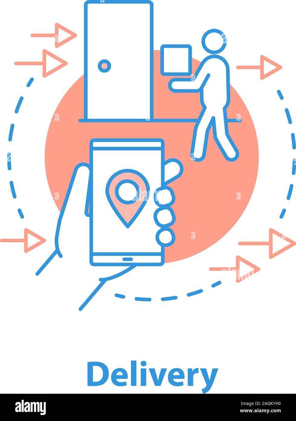 Delivery waiting time concept icon. Shipping service idea thin line ...