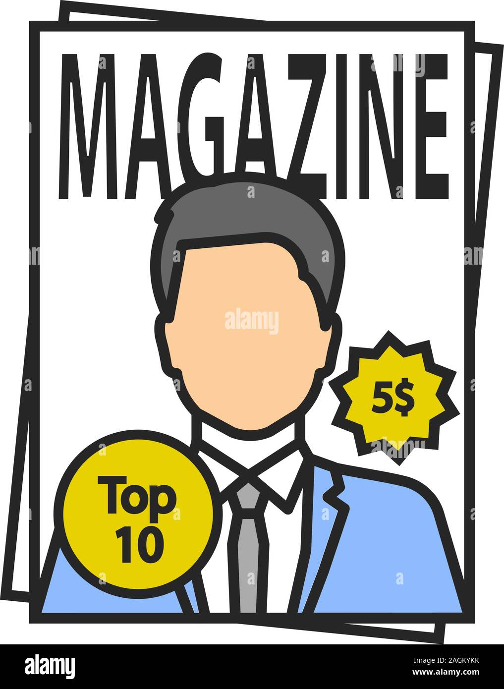 Magazine color icon. Tabloid. Periodical publication with celebrity ...