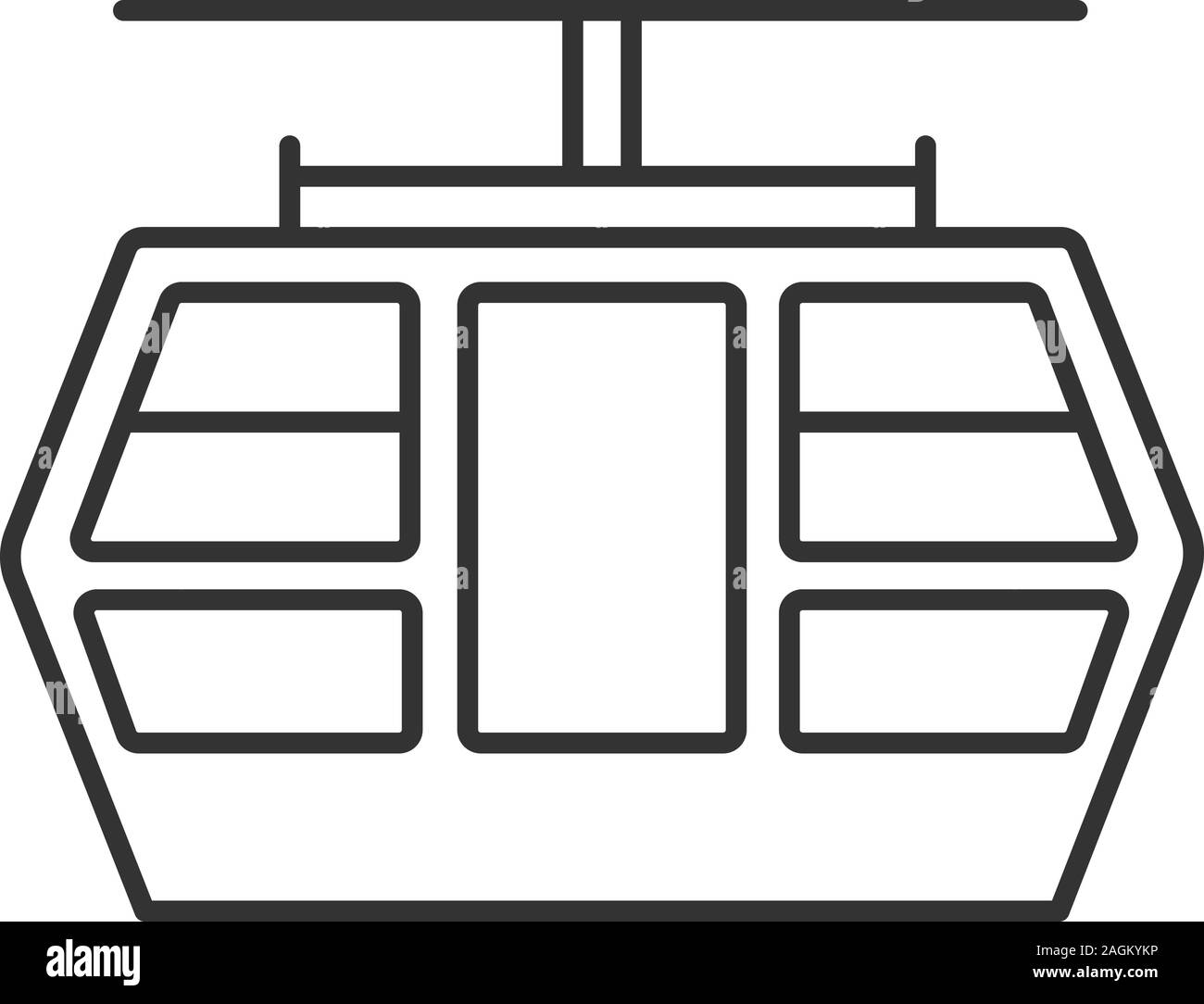 Funicular linear icon. Thin line illustration. Contour symbol. Vector ...