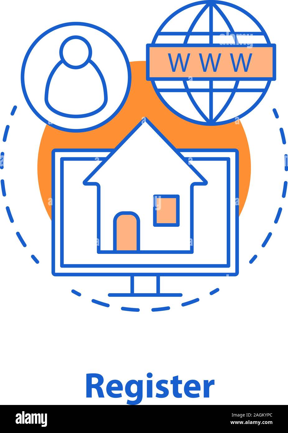 Account creating concept icon. New user registration idea thin line ...