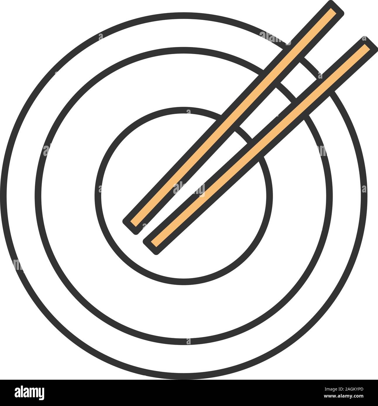 Chopsticks color icon. Sushi sticks. Isolated vector illustration Stock ...
