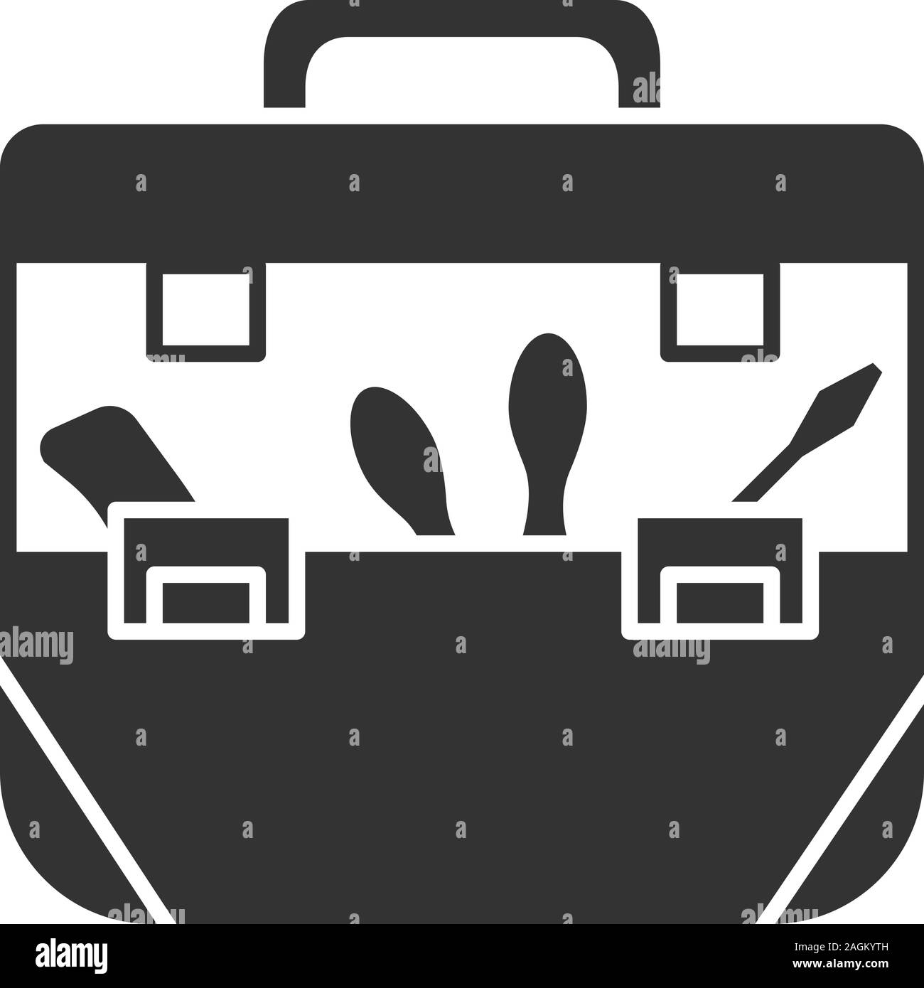 Tool bag glyph icon. Toolbox. Silhouette symbol. Negative space. Vector ...