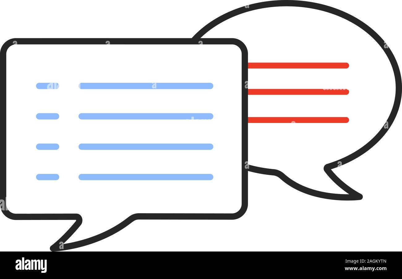 Speech bubbles color icon. Chatting. Forum. Isolated vector ...