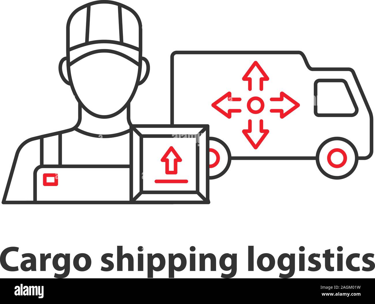 Cargo shipping logistics concept icon. Delivery service idea thin line ...
