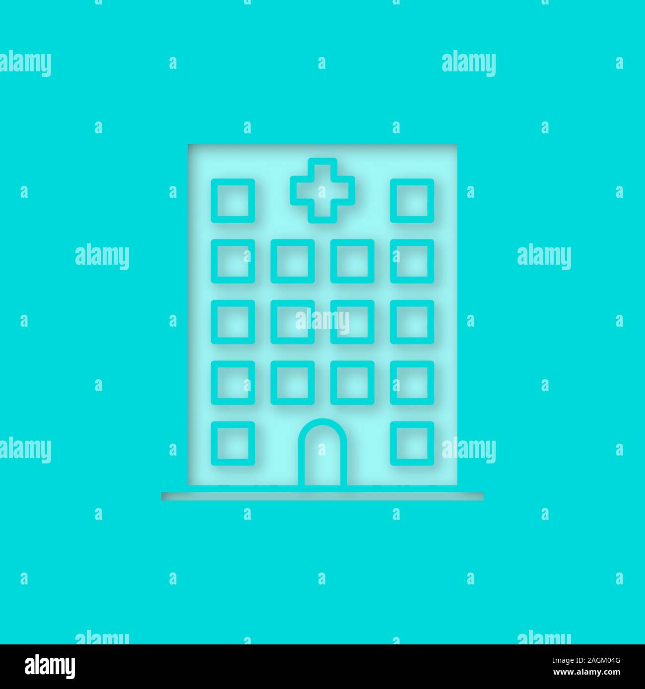 Hospital paper cut out icon. Clinic. Vector silhouette isolated ...